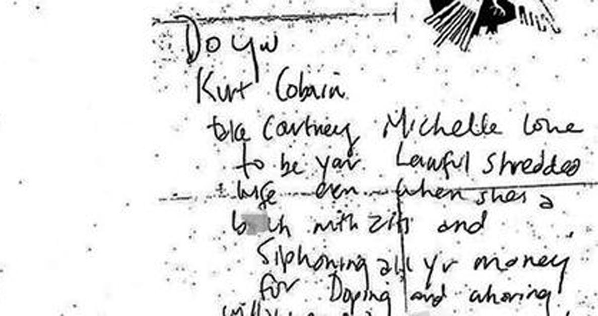Kurt Cobain Note Disparaging Courtney Love Released